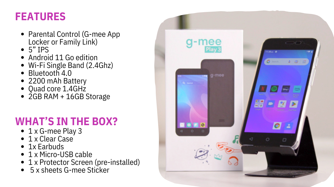 G-Mee Play 3-Smartplayer (not a Smartphone) for Kids- ‘Android iPod ...