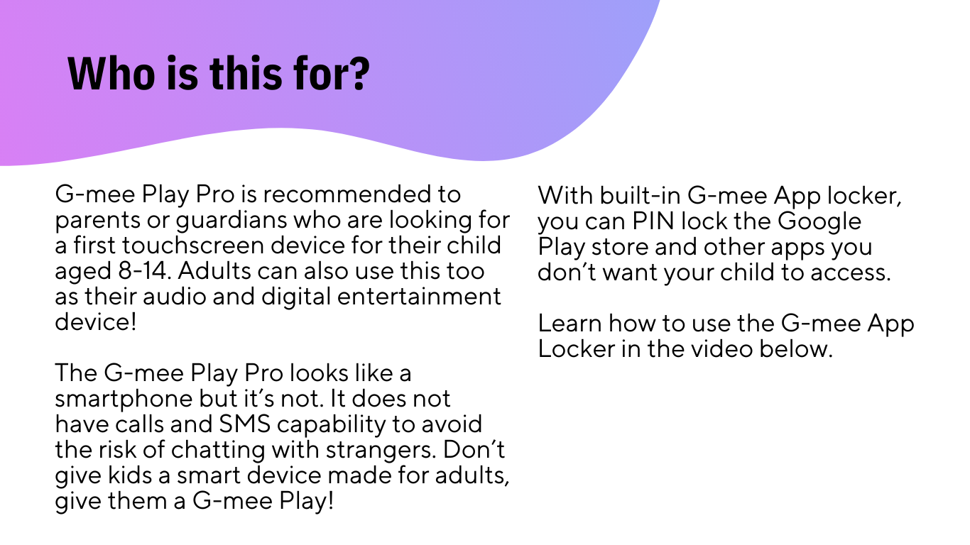 G-mee Play Pro-64GB Smartplayer, Bluetooth and Wi-Fi, 5.5” Full Touch ...