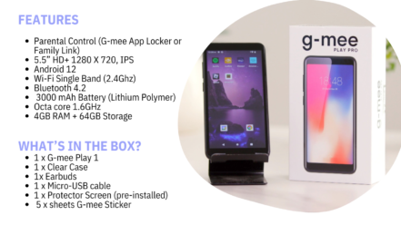 G-mee Play Pro-64GB Smartplayer, Bluetooth and Wi-Fi, 5.5” Full Touch ...